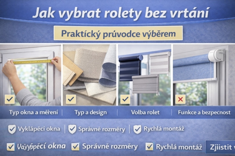 Jak vybrat rolety bez vrtání | Kompletní návod | MK rolety.cz